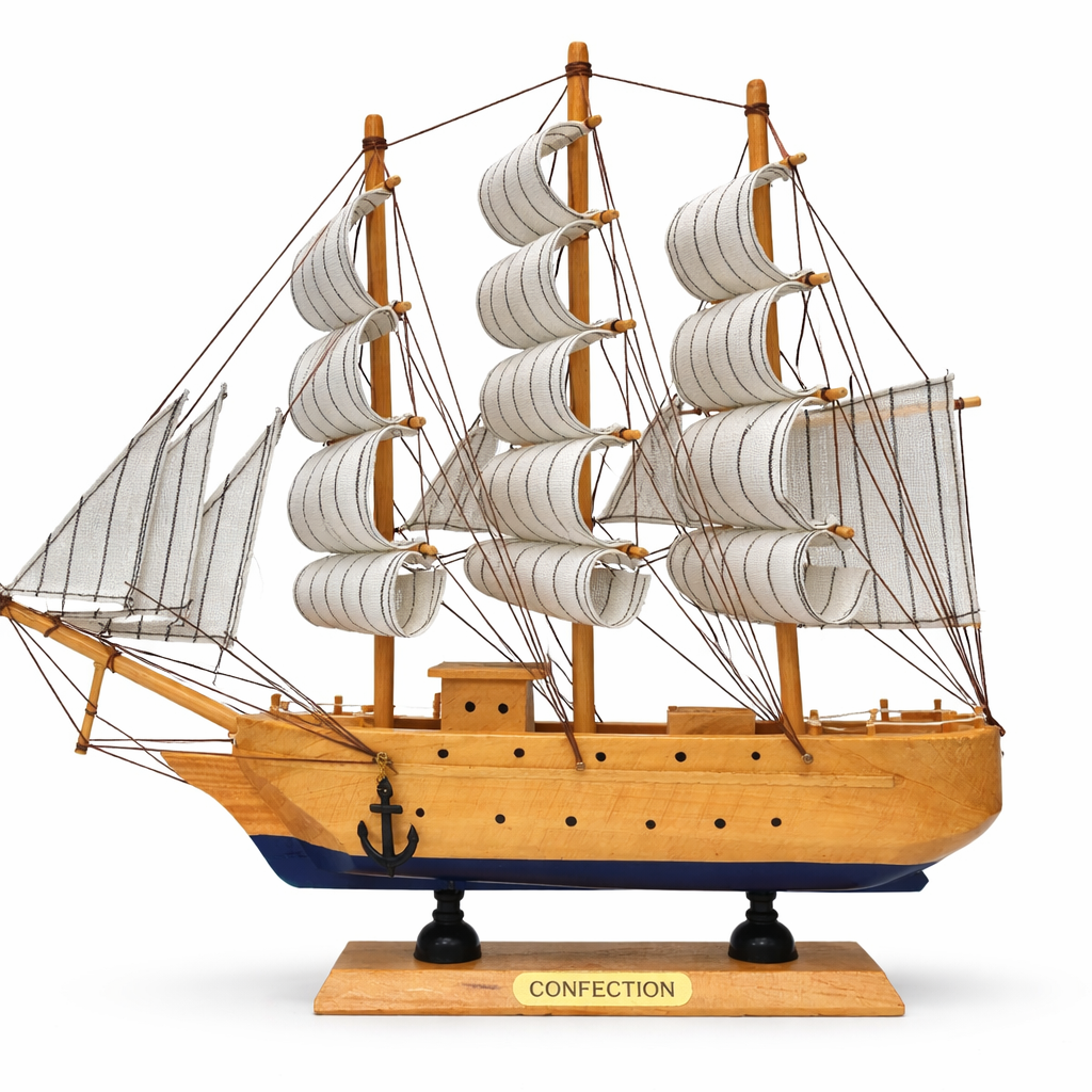 50cm Wooden Tall Ship Model Confection Nautical Sailing Ship Display ...