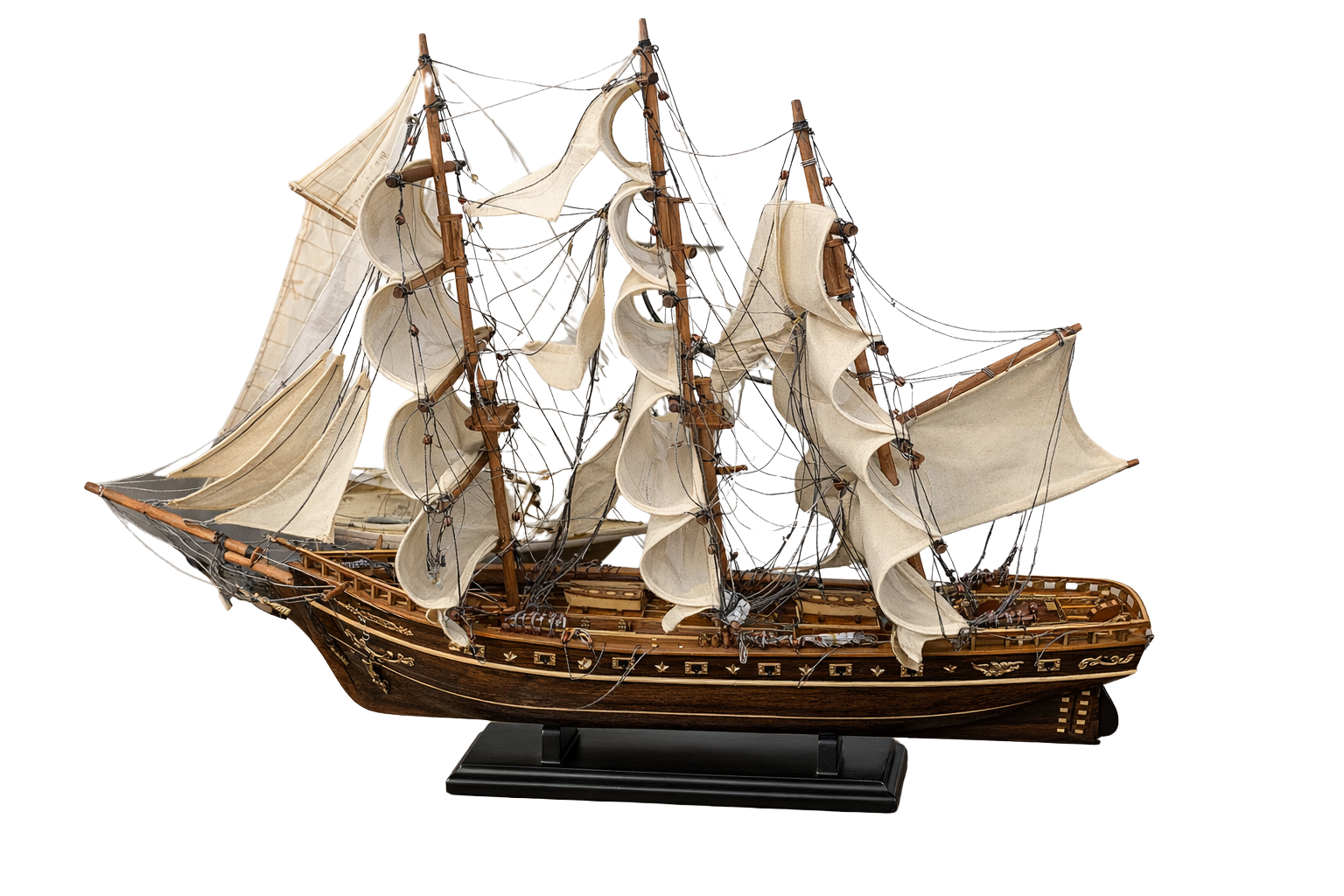 Very Large Wooden Sailing Ship Model 95cm | Handcrafted Tall Ship ...