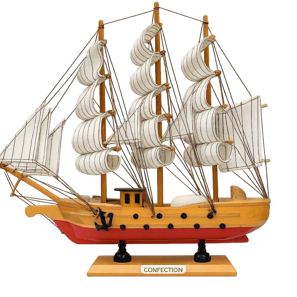 50cm Wooden Tall Ship Model Confection Nautical Sailing Ship Display ...